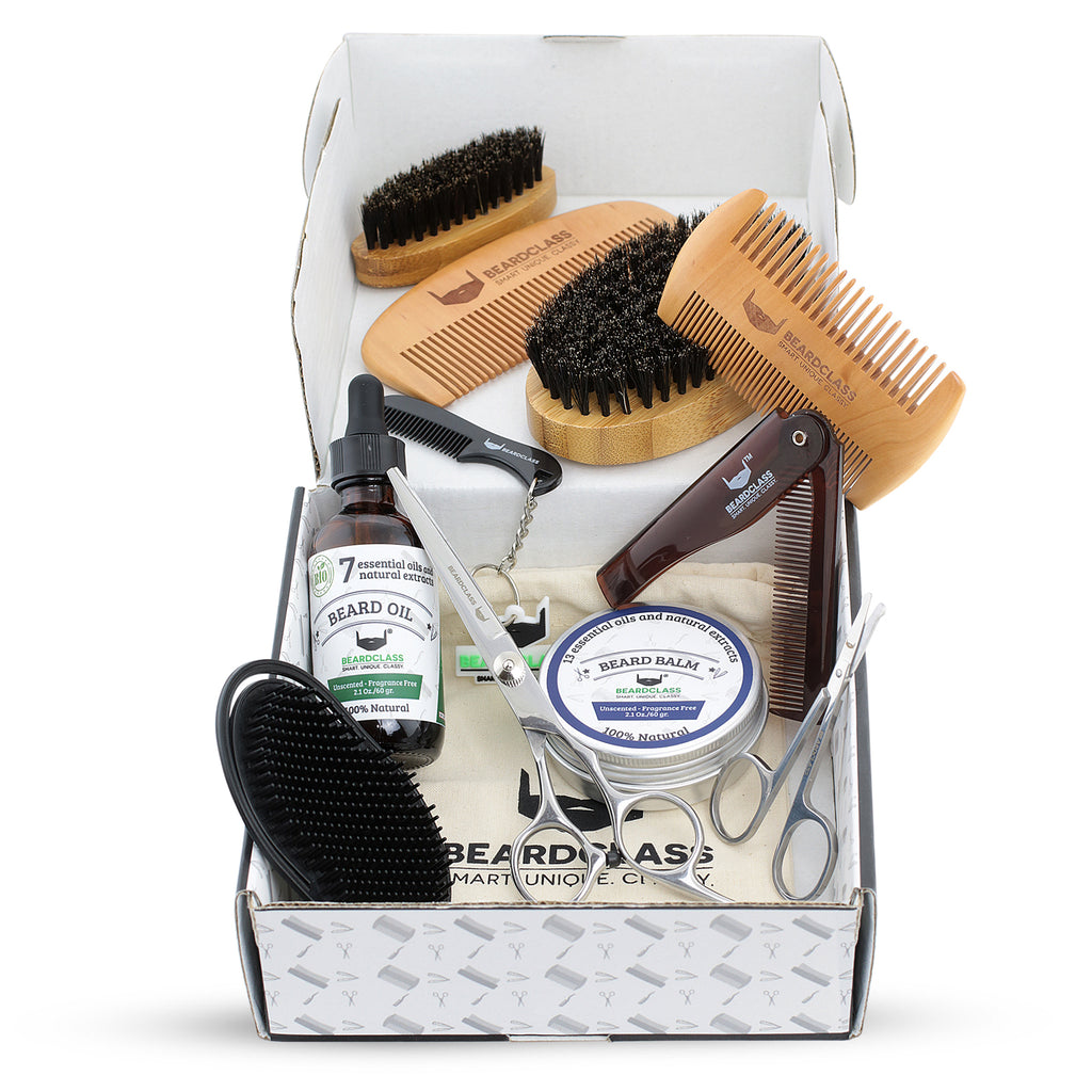Beard Grooming Kit Set for Men (12 in 1) - Includes Beard Oil, Balm, B ...
